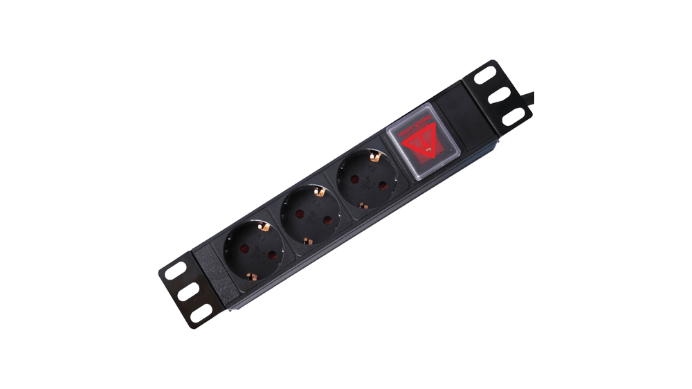 Horizontal PDU with 3xEU Sockets for 10" Inch SOHO Cabinet and EU Plug ...