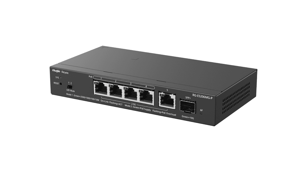 RG-ES206MG-P - Cloud Managed PoE Switch, 4x2.5G PoE+, 1x2.5G and 1xSFP ...