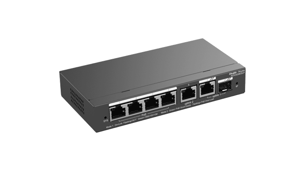 RG-ES206GS-P - Cloud Managed PoE Switch, 4xG PoE+, 2x1G და 1xSFP Ports ...